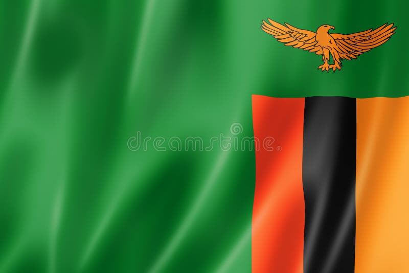 Zambian flag stock illustration. Illustration of symbol - 151668720
