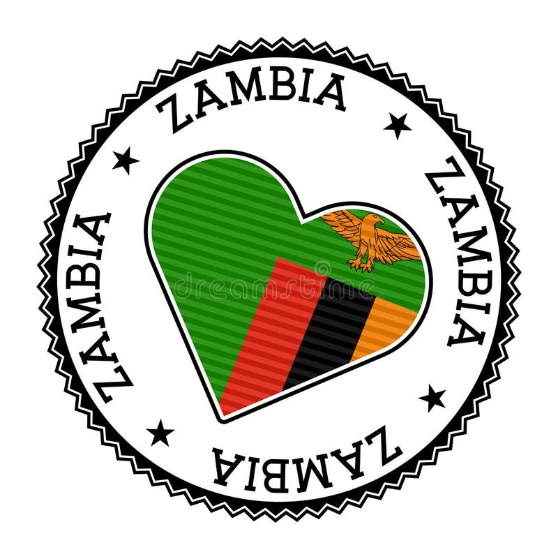 Zambia heart badge. stock vector. Illustration of insignia - 264048645