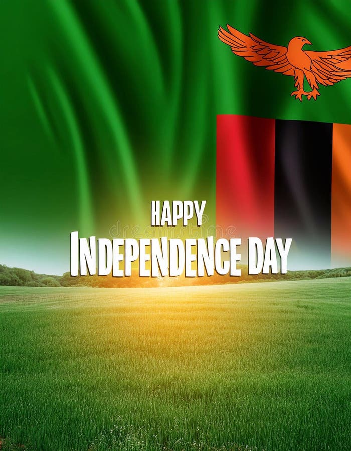 Zambia Independence Day Poster Design Stock Illustration - Illustration ...
