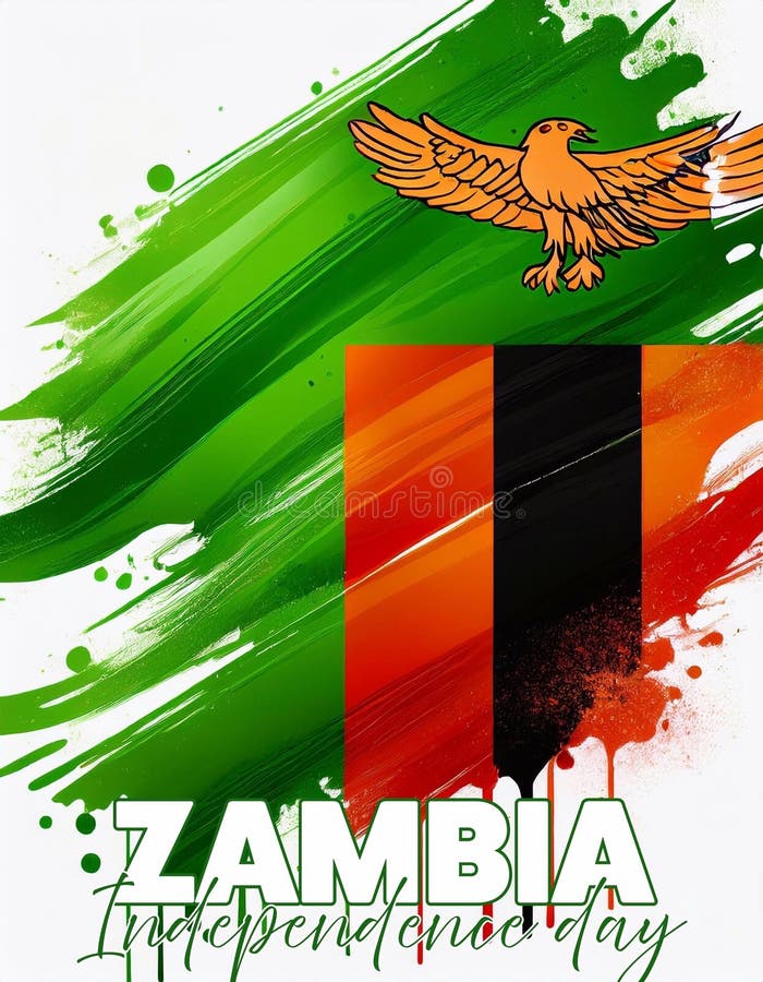 Zambia Independence Day Poster Design Stock Illustration - Illustration ...
