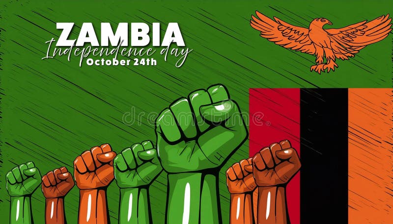 Zambia Independence Day Poster Design Stock Illustration - Illustration ...
