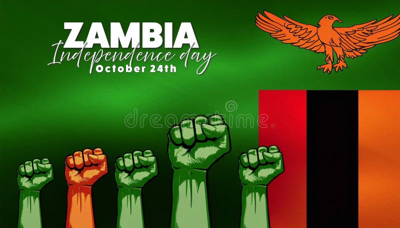 Zambia Independence Day Poster Design Stock Illustration - Illustration ...