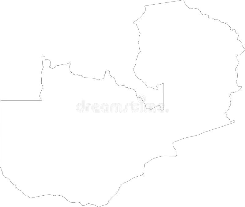 Zambia outline map stock illustration. Illustration of transparent ...
