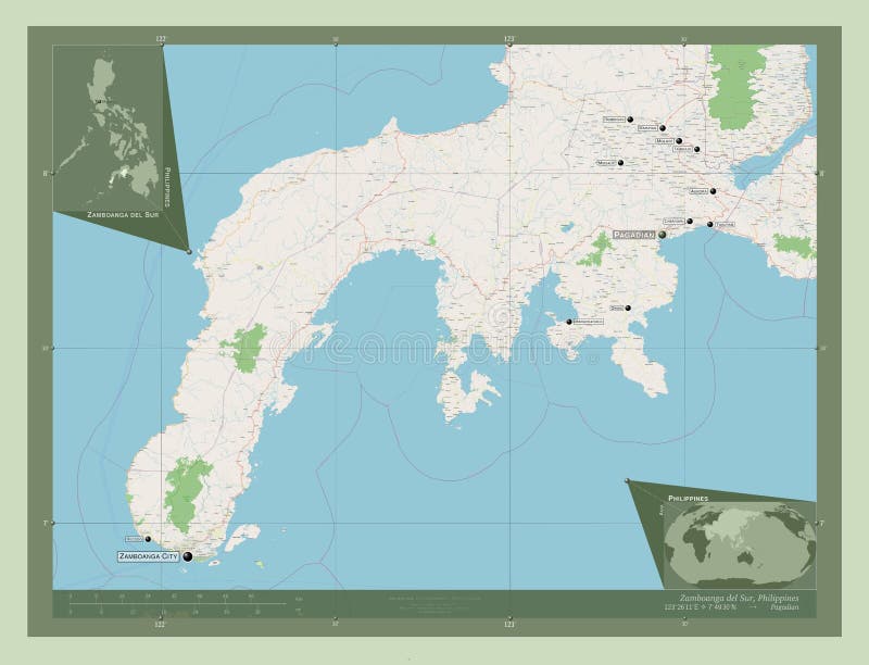 Zamboanga Del Sur, Philippines. OSM. Labelled Points of Cities Stock ...