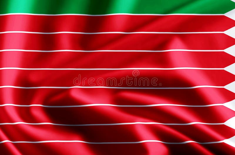 Zamora 3D Flag Illustration Hanging on Golden Flagpole. Stock ...