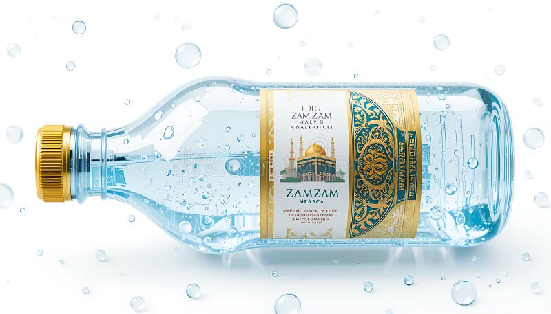 Zamzam Water Bottle: AI stock illustration. Illustration of text ...