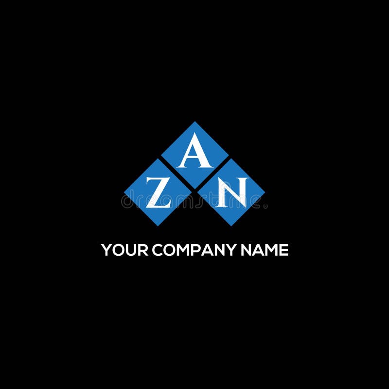 ZAN Letter Logo Design on BLACK Background. ZAN Creative Initials ...