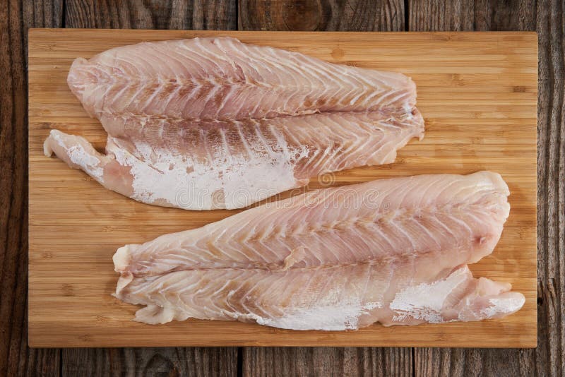 Zander Fillets on a Wooden Board Stock Image - Image of texture ...