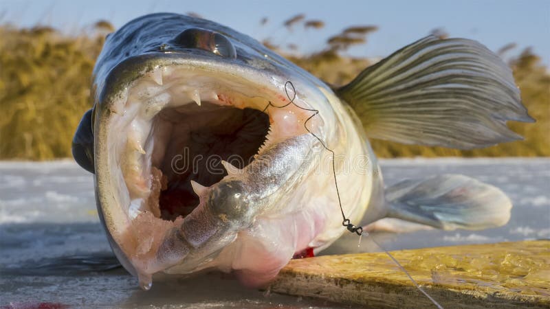 Zander and His Teeth in Detail, the Fish from Freshwater Deep, Sander Lucioperca Stock Photo ...