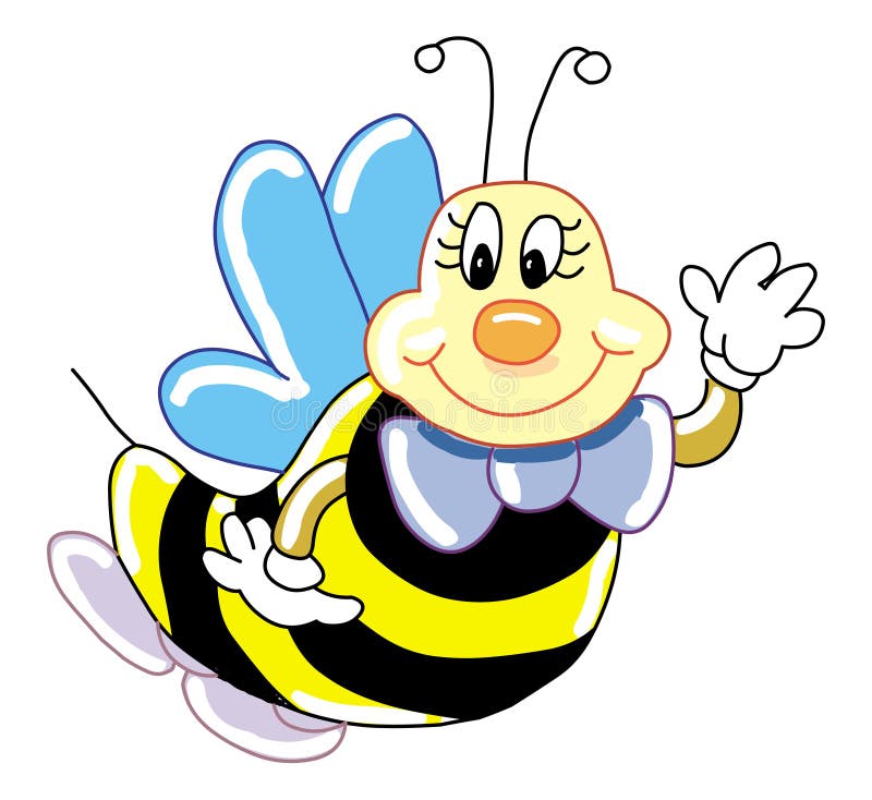 Mascote bonito do zangão ilustração do vetor. Ilustração de feliz ...