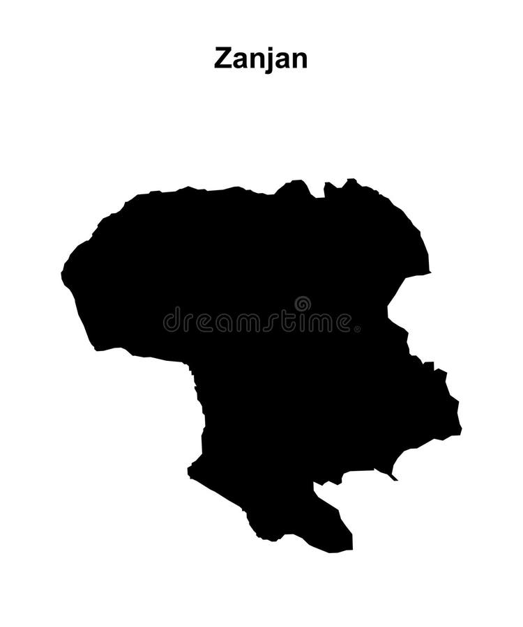 Zanjan outline map stock vector. Illustration of empty - 360436635