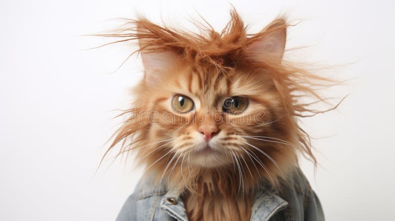 Zany cat with a mustache. stock photo. Image of kitty - 292738606