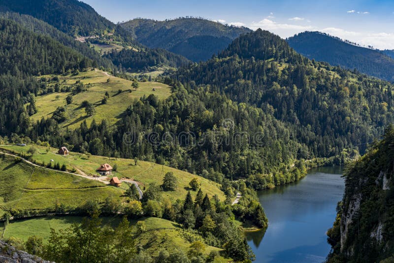 Zaovine lake in Serbia stock image. Image of green, mountains - 198357277