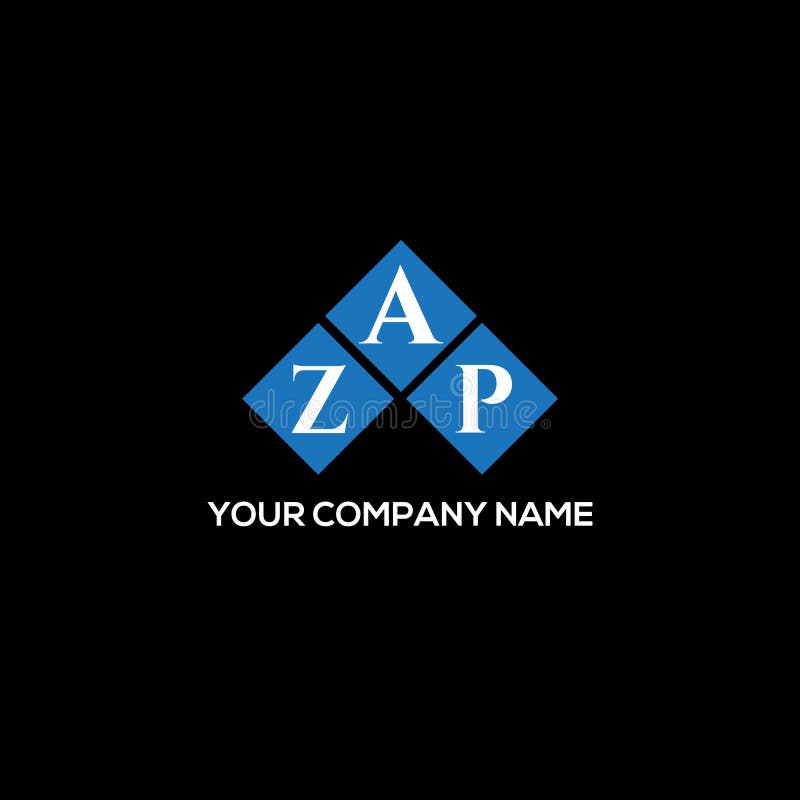ZAP Letter Logo Design on BLACK Background. ZAP Creative Initials ...