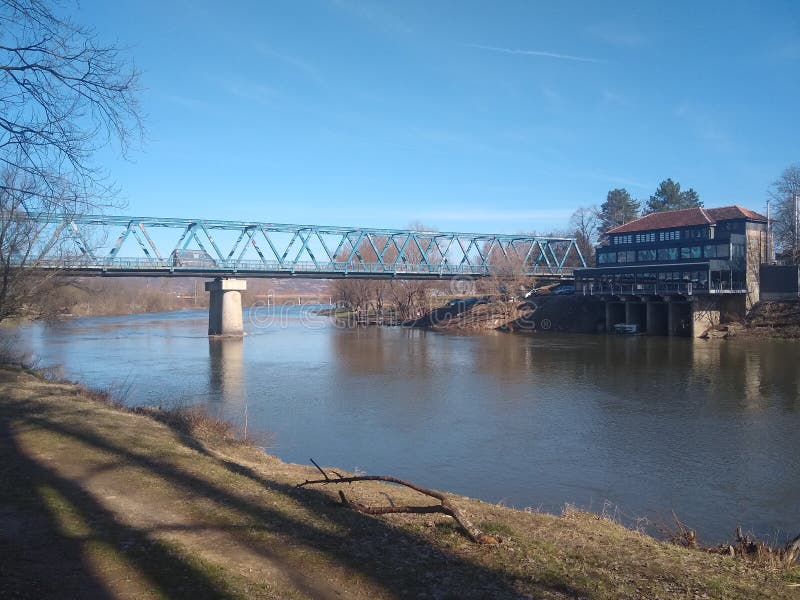 Zapadna Morava River stock image. Image of water, channel - 179978803