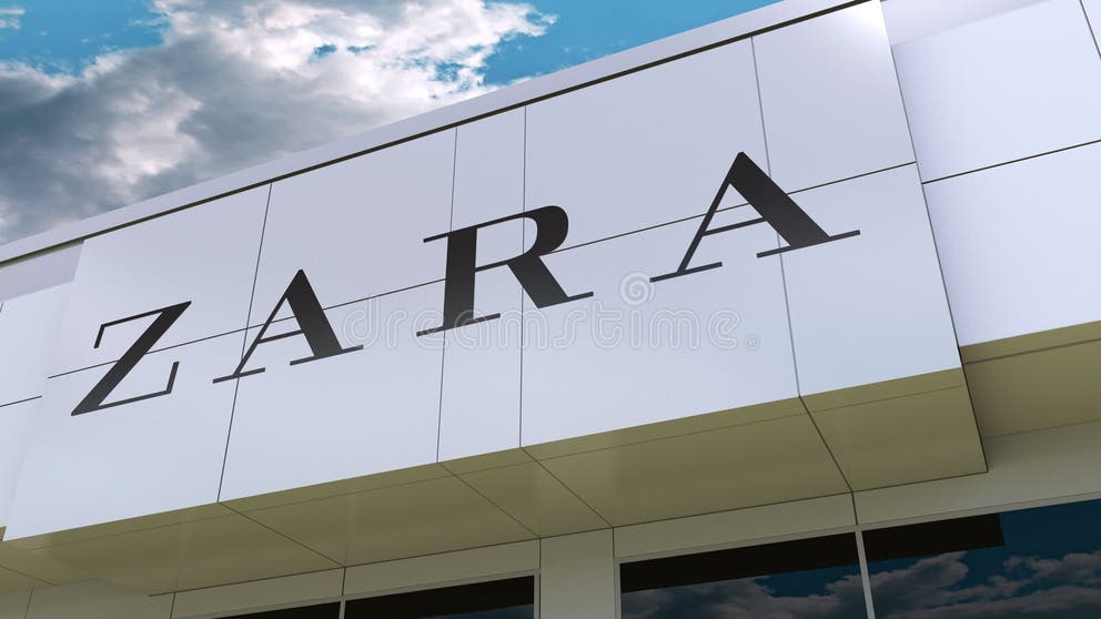 Zara Logo on the Modern Building Facade. Editorial 3D Rendering ...