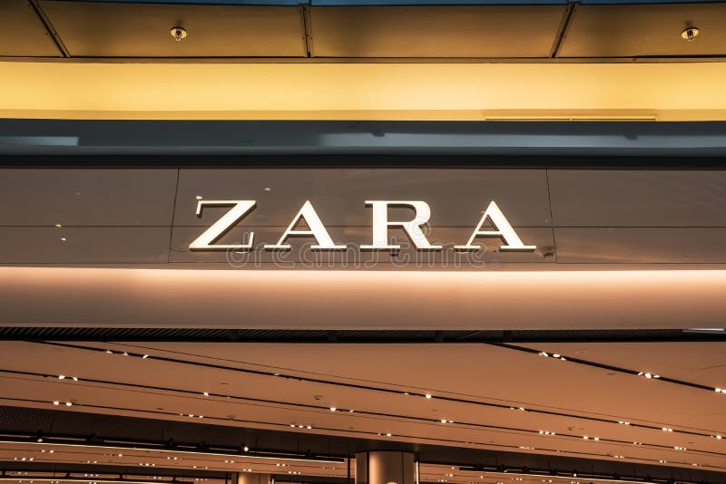 The Zara Logo Outside of the Zara Store in Warsaw, Poland Editorial ...