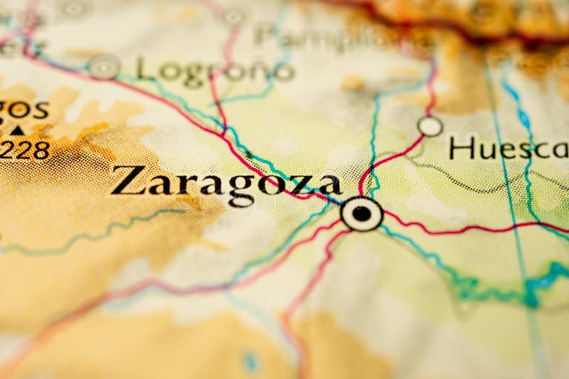Zaragoza City Marked on Regional Spain Map.. Stock Photo - Image of ...