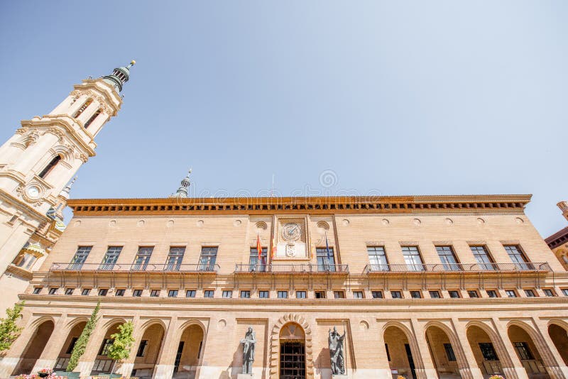 Zaragoza city in Spain stock photo. Image of goya, pilar - 102804826