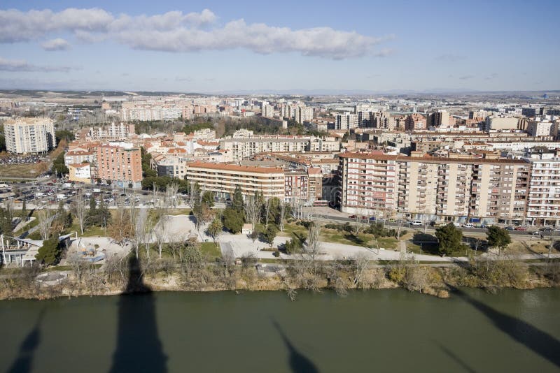 Zaragoza from El Pilar Bell Tower Stock Photo - Image of landscape ...