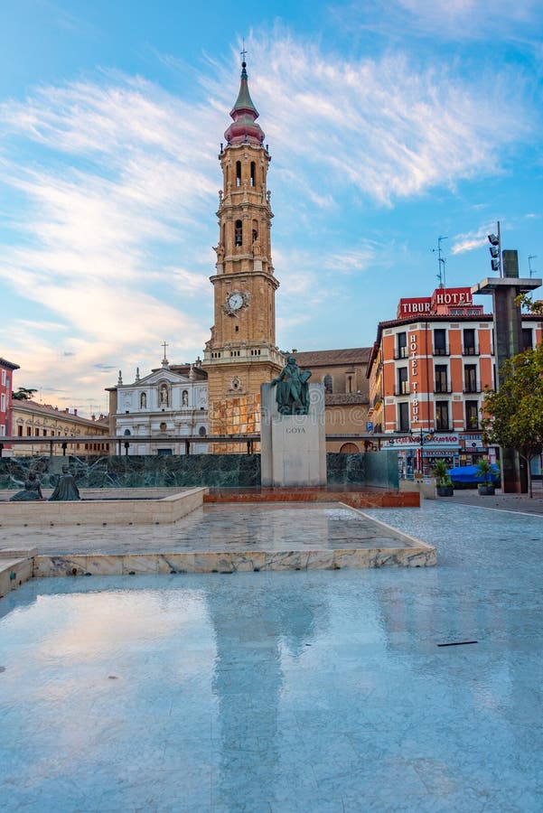Zaragoza, Spain, May 30, 2022: Statue of Francisco Goya in Zarag ...