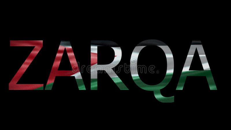 Zarqa Name on Transparent Background. Waving Flag Stock Video - Video ...