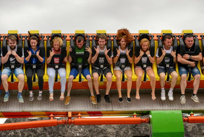 ZATOR,POLAND - JULY 9, 2016: People Having Fun on Extremal High Park ...