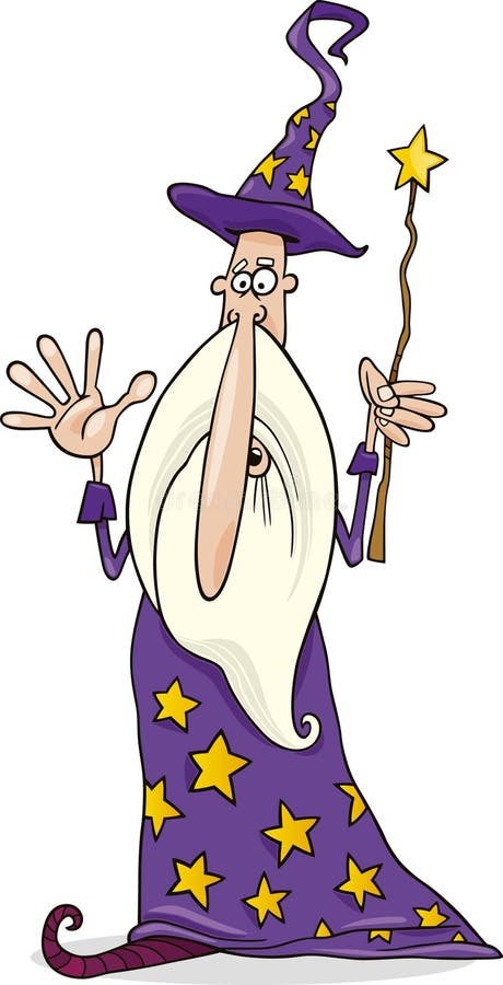 Zauberer Mit Magischem Stab Vektor Abbildung - Illustration von ...
