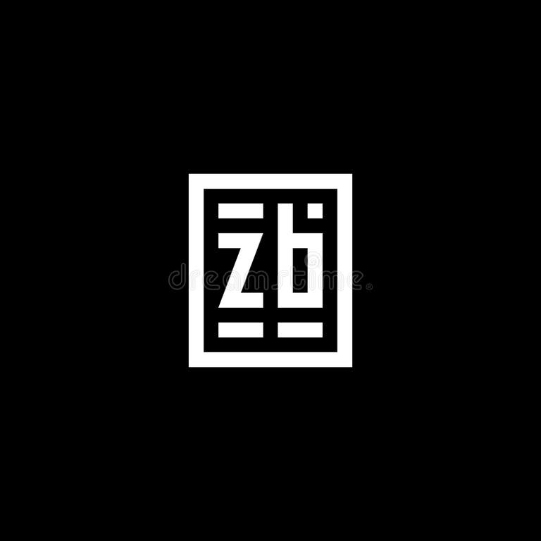 ZB Initial Logo with Square Rectangular Shape Style Stock Vector ...