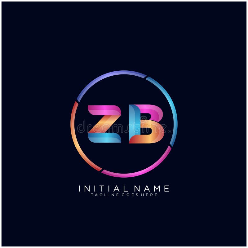 ZB Letter Logo Icon Design Template Elements Stock Vector ...