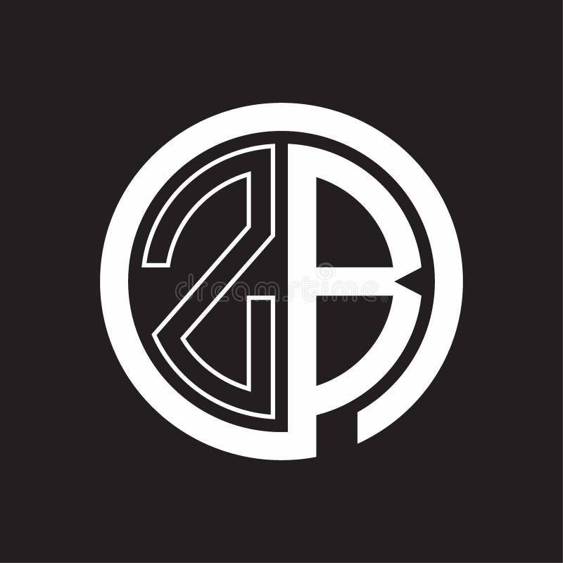 ZB Logo with Circle Rounded Negative Space Design Template Stock Vector ...