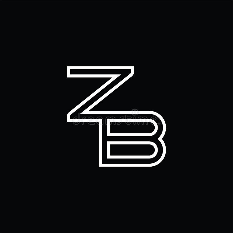 ZB Logo Monogram with Line Style Design Template Stock Illustration ...