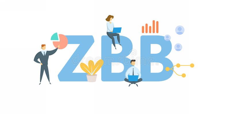 ZBB, Zero Based Budgeting. Concept with Keyword, People and Icons. Flat ...