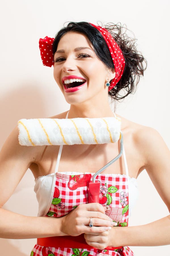 Zbliżenie Portret Piękna Seksowna Brunetki Dziewczyna Ma Zabawę Sensually Patrzeje Kamerę Na