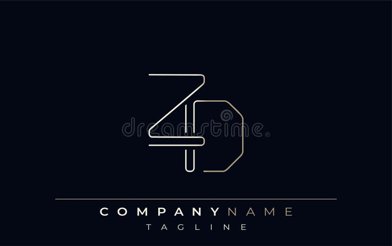 ZD Abstract Line Style Logo Stock Vector - Illustration of stylish ...