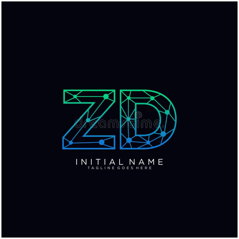 ZD Letter Logo Icon Design Template Elements Stock Vector ...
