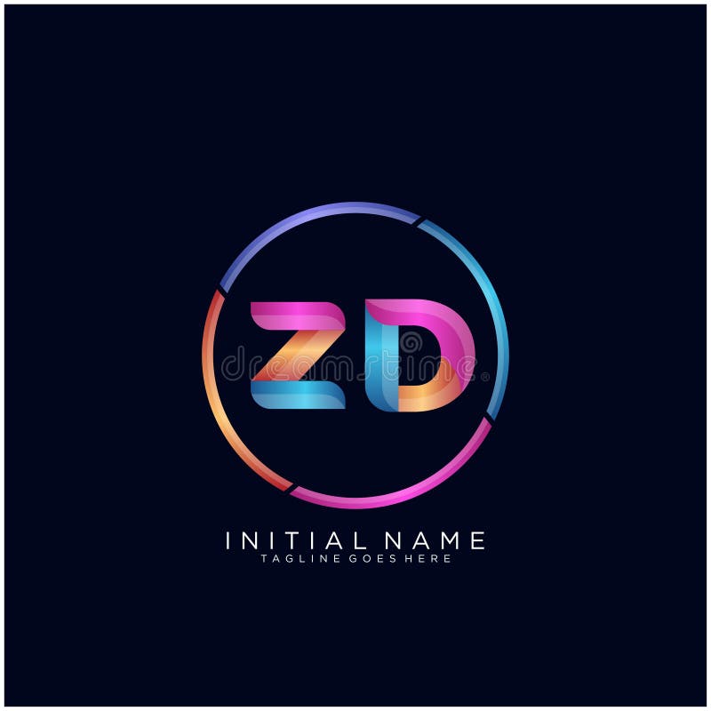 ZD Letter Logo Icon Design Template Elements Stock Vector ...