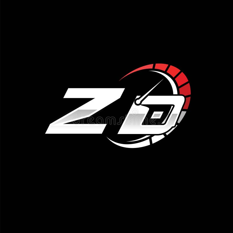 ZD Logo Letter Speed Meter Racing Style Stock Vector - Illustration of ...