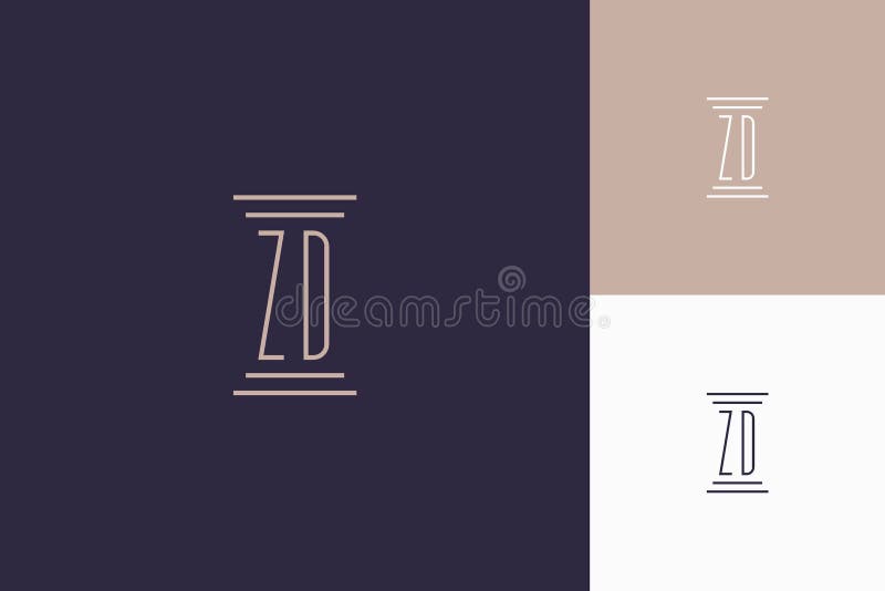 ZD Monogram Initials Design for Law Firm Logo Stock Vector ...