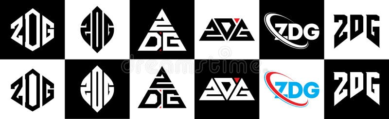 ZDF Letter Logo Design in Six Style. ZDF Polygon, Circle, Triangle ...