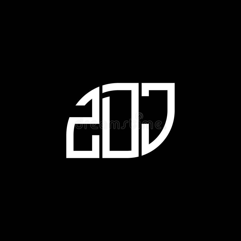 ZDJ Letter Logo Design on Black Background. ZDJ Creative Initials ...