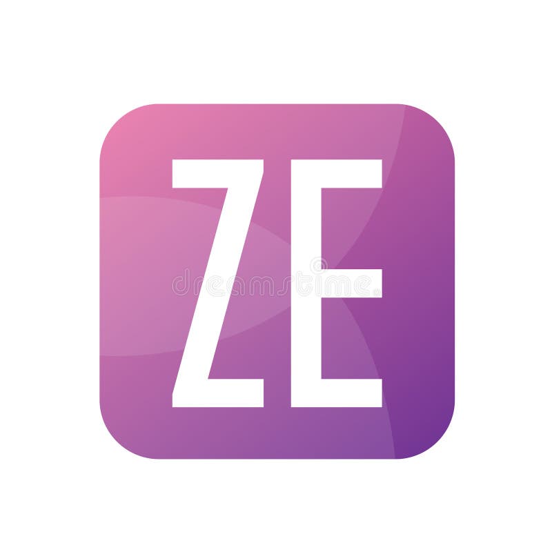 ZE Letter Logo Design with Simple Style Stock Illustration ...