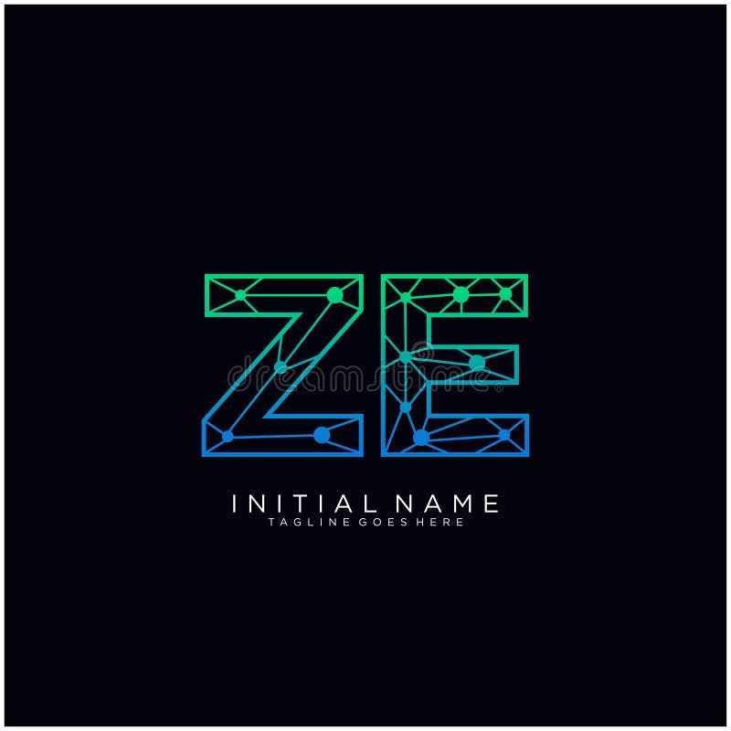 ZE Letter Logo Icon Design Template Elements Stock Vector ...