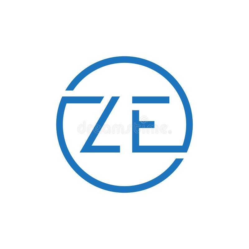 ZE Logo Design Vector Template. Initial Circle Letter ZE Vector ...