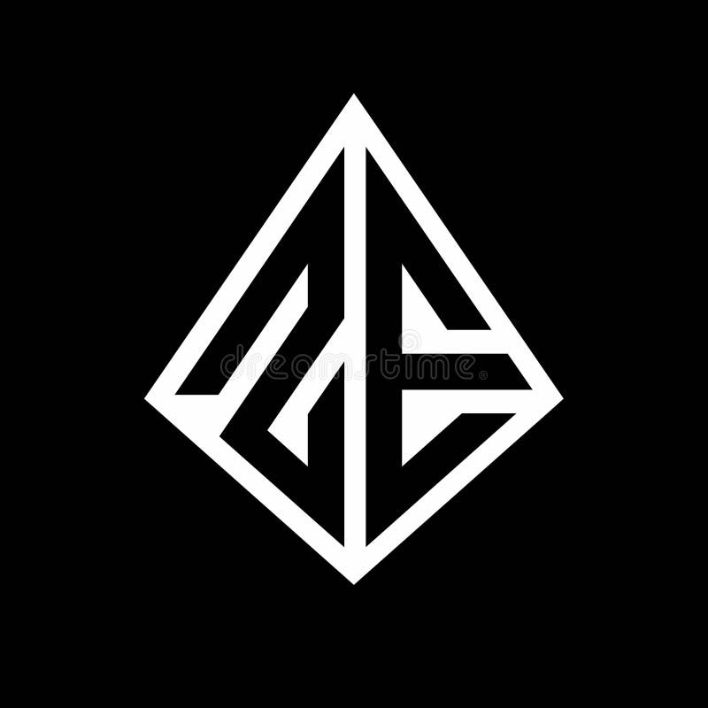 ZE Logo Letters Monogram with Prisma Shape Design Template Stock Vector ...