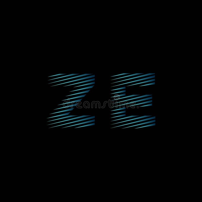ZE Monogram Lines Style Blue Light Vector Stock Vector - Illustration ...