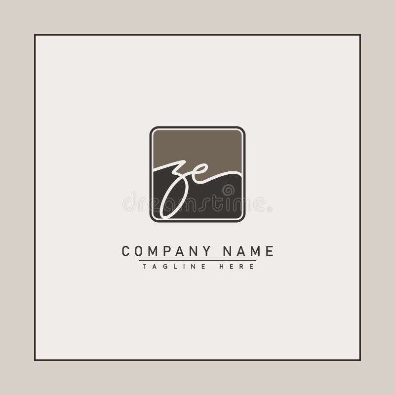 ZE Simple Signature Logo - Handwritten Vector Template for Z and E Logo ...