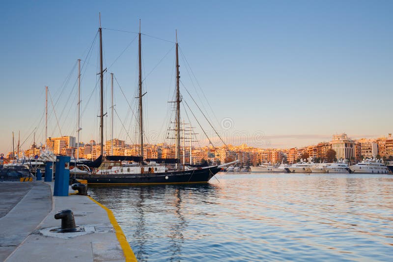 Zea marina, Athens. stock photo. Image of piraeus, boat - 49352214