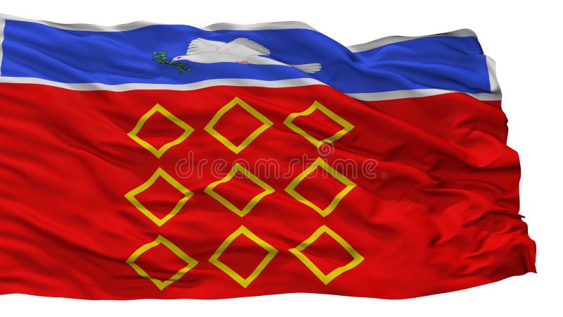 Zebbug City Flag on Flagpole, Malta, Isolated on White Background Stock ...