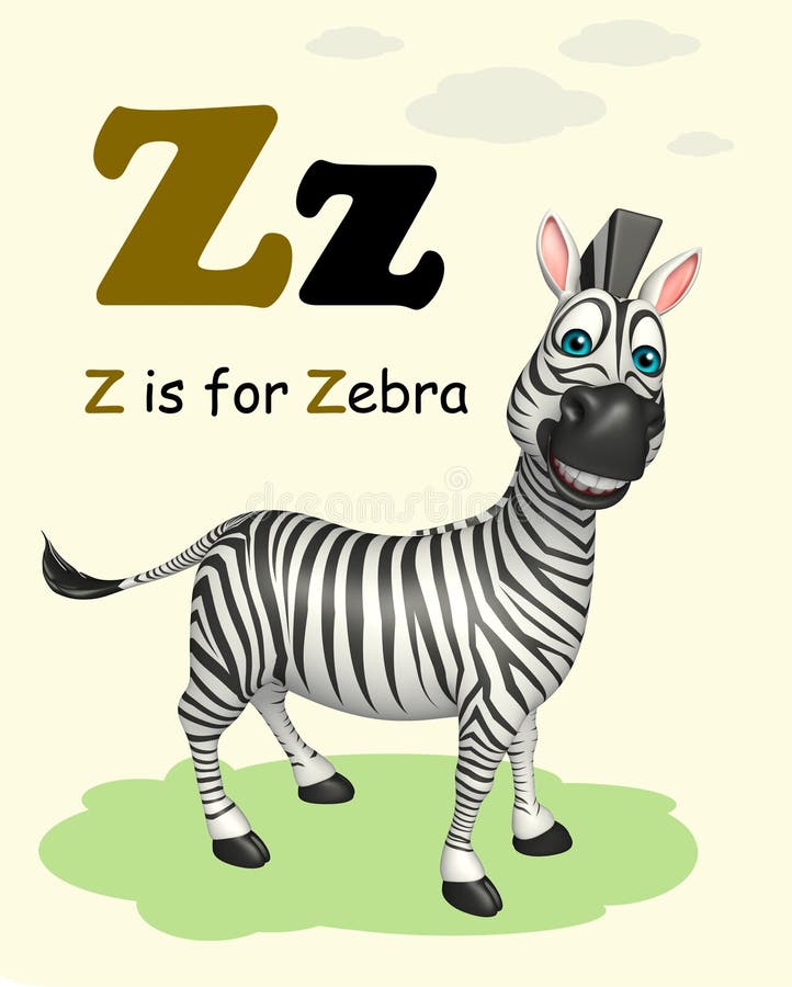 Zebra with alphabet stock illustration. Illustration of design - 70055892